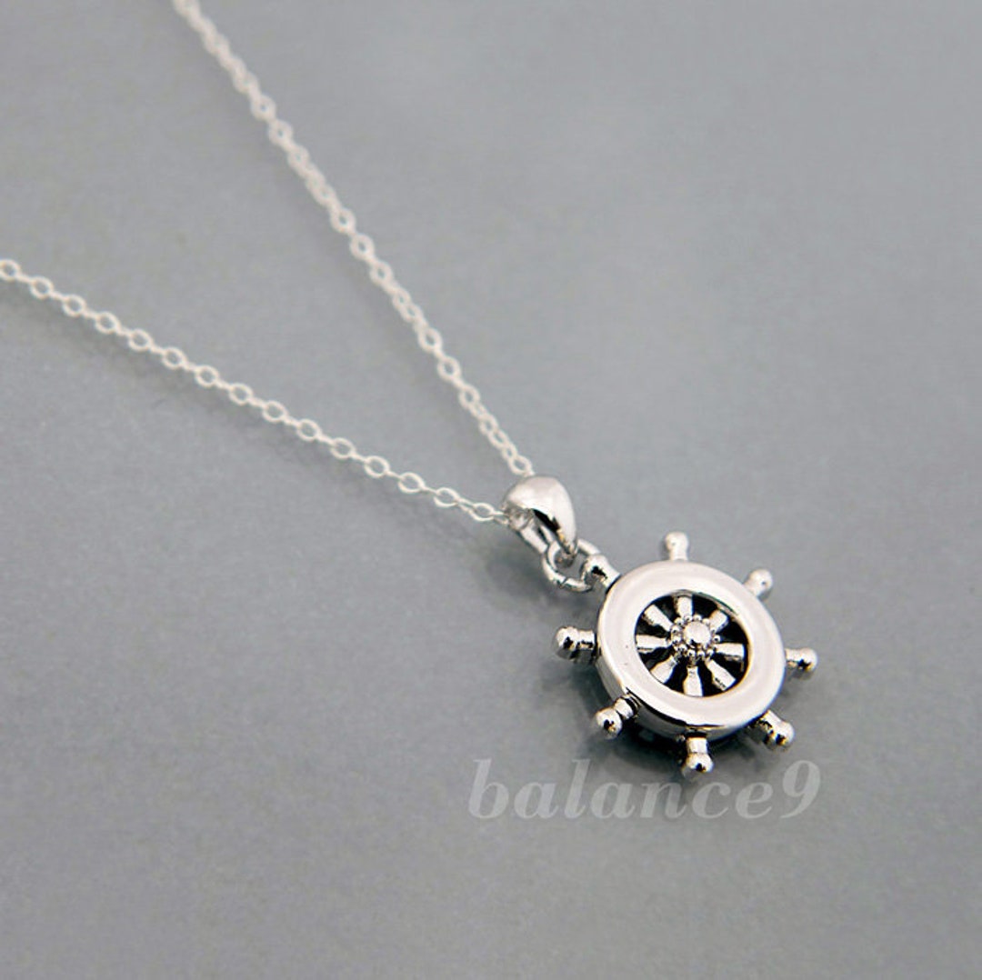 Silver Wheel Necklace Ship Steering Wheel Necklace Jewelry - Etsy Canada