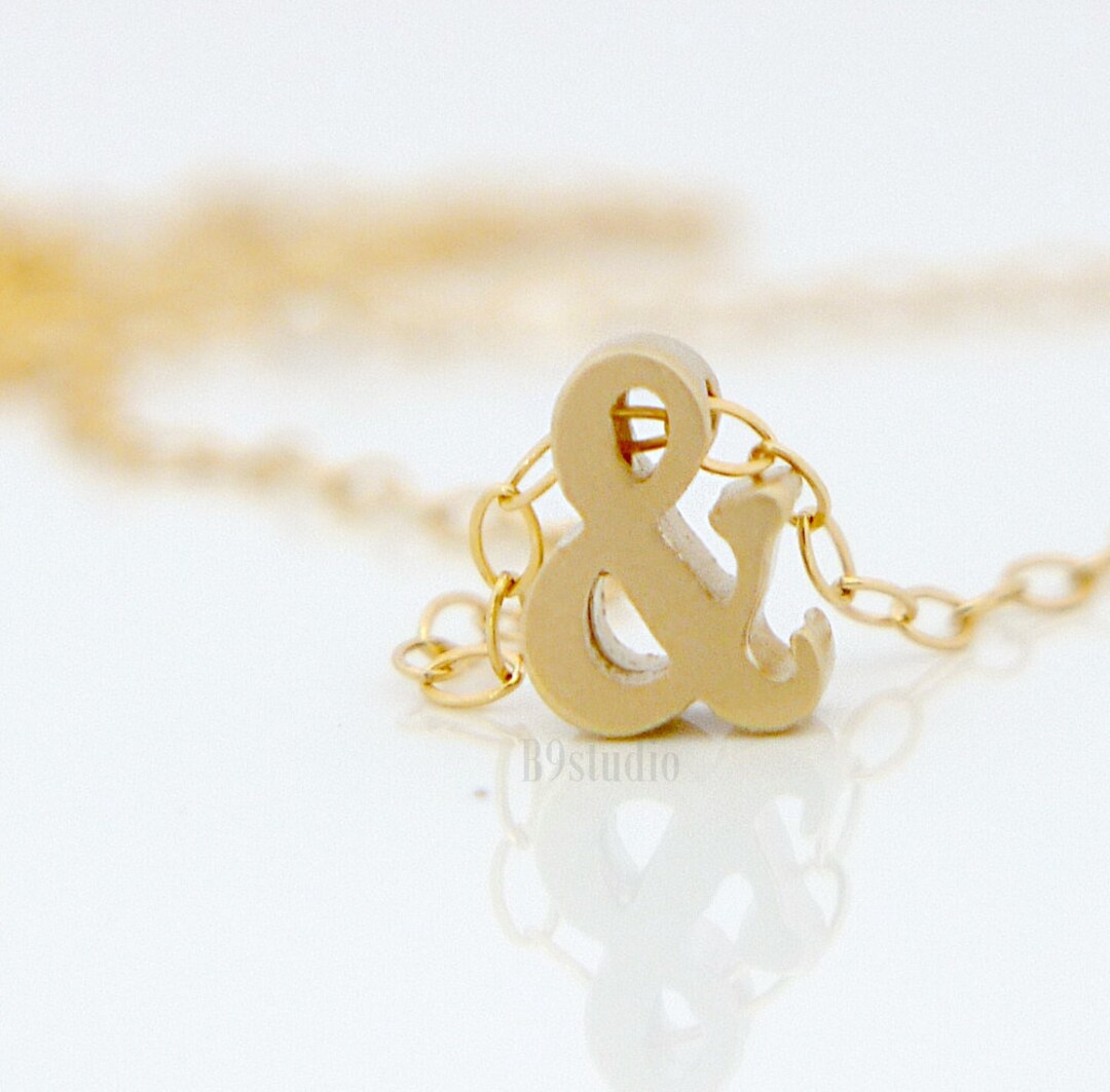 Ampersand Necklace, Small & Symbol Necklace, Gold / Silver, Jewelry ...