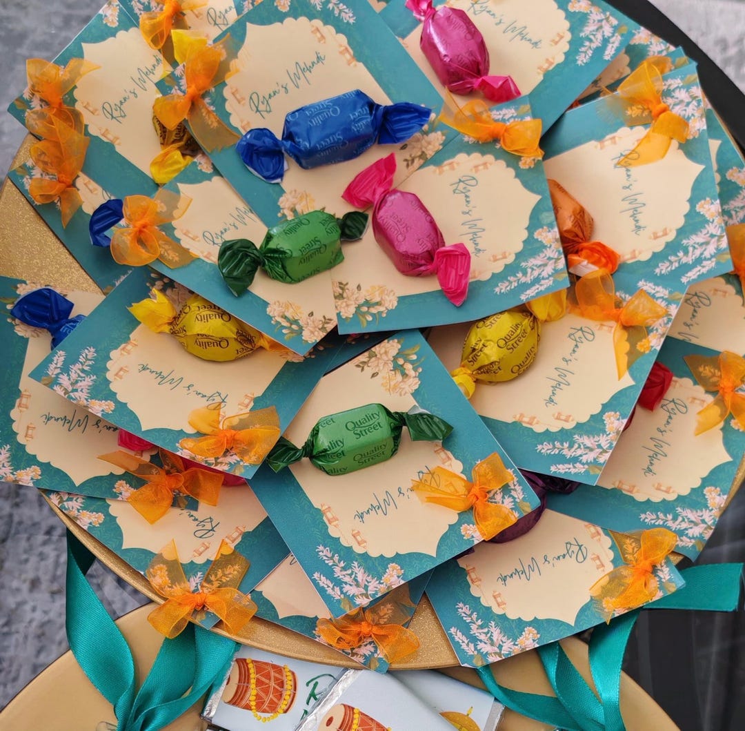 Mehndi Chocolate Favour Cards - Etsy UK