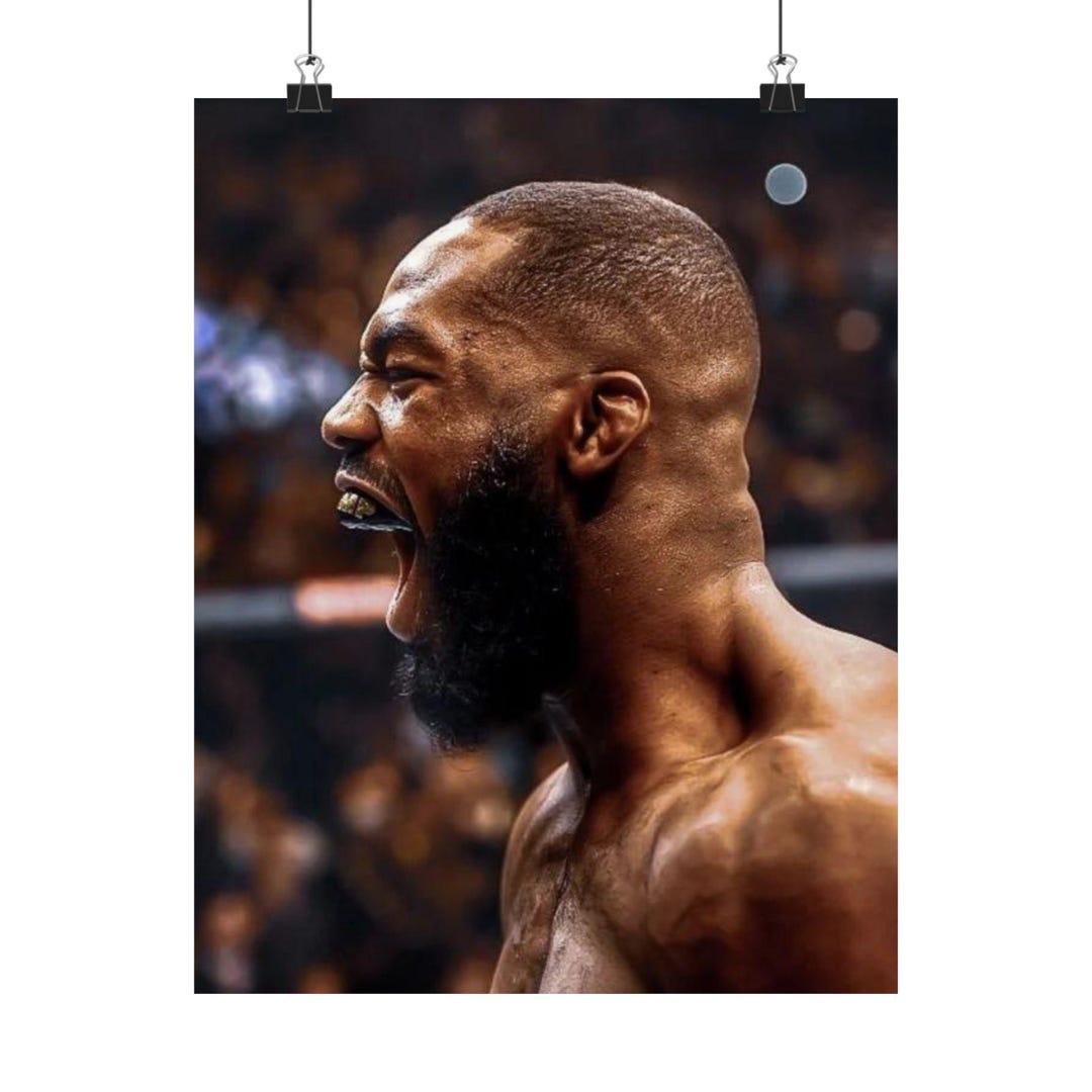 Jon Jones UFC Poster, MMA Wall Art, Sports Room Decor, Matte Vertical ...