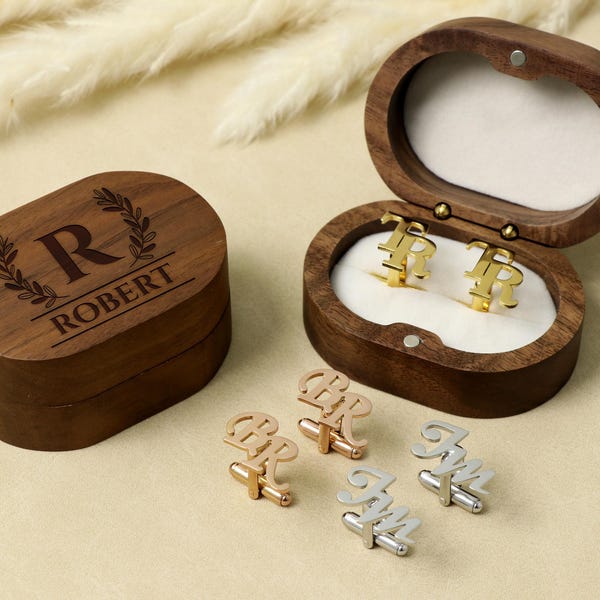 Initial Cufflinks - Etsy