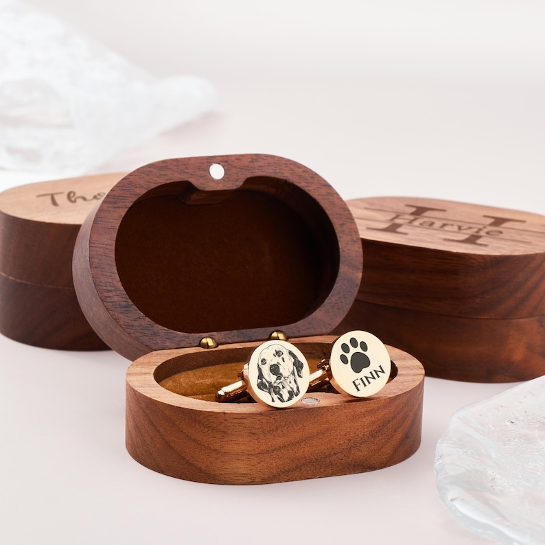 Custom Groom Cufflinks With Pet, Wedding Cufflinks, Engraved Name ...