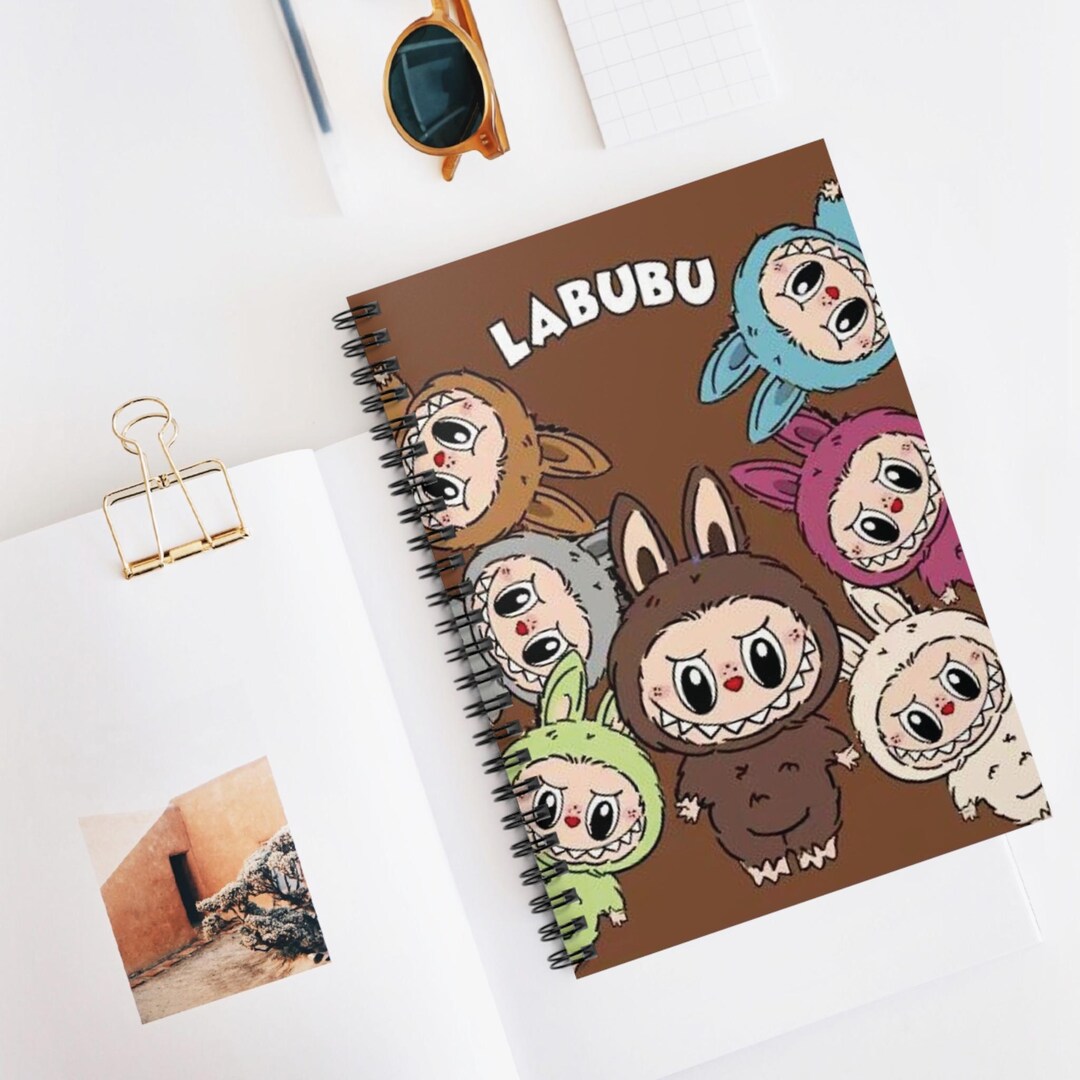 Cute Brown Labubu Spiral Notebook Ruled Line, Journal, Diary, School ...