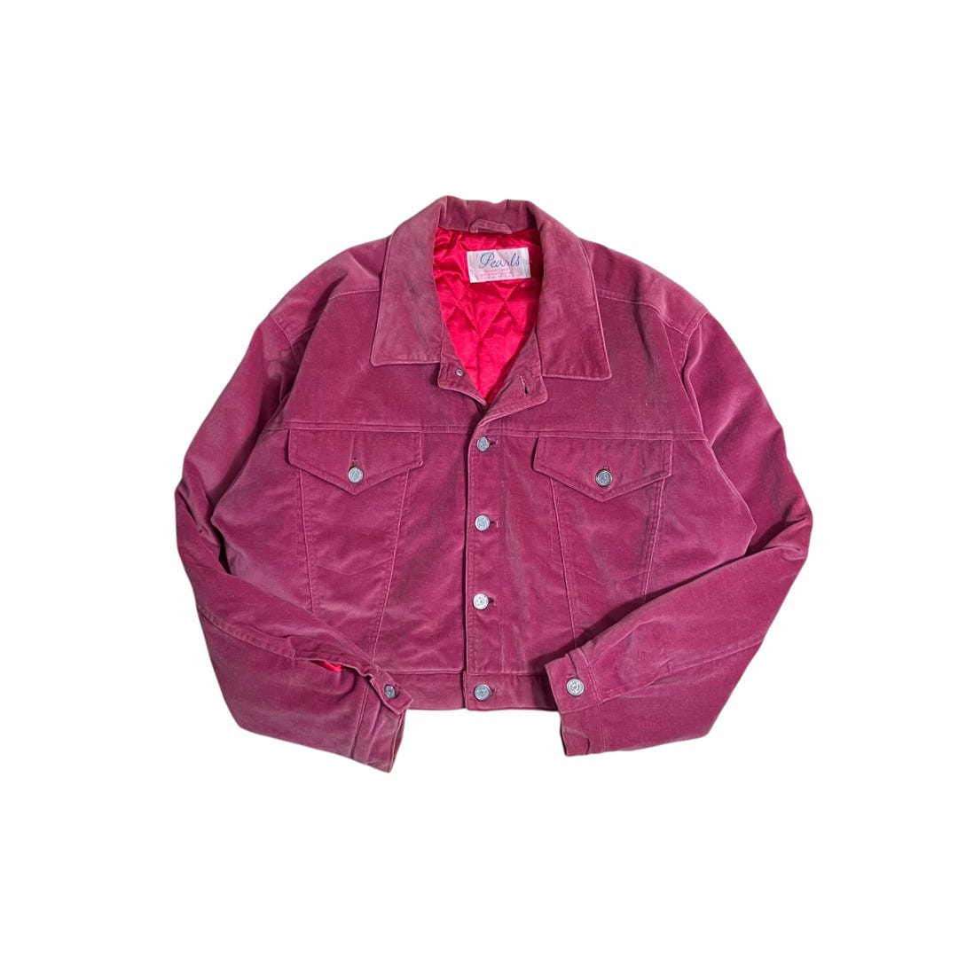 3rd Type Jacket Rose Pink Velour Fabric Sheen Cropped Short Puffy ...