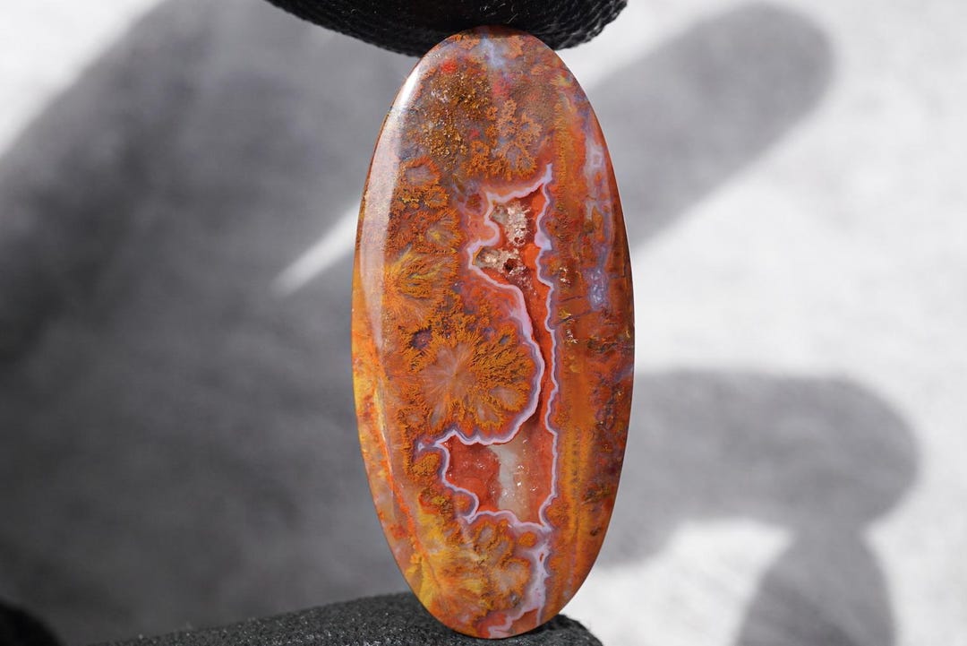 Rare Red Plume With Banded Agate Oval Gemstone Healing Loose Plumes ...