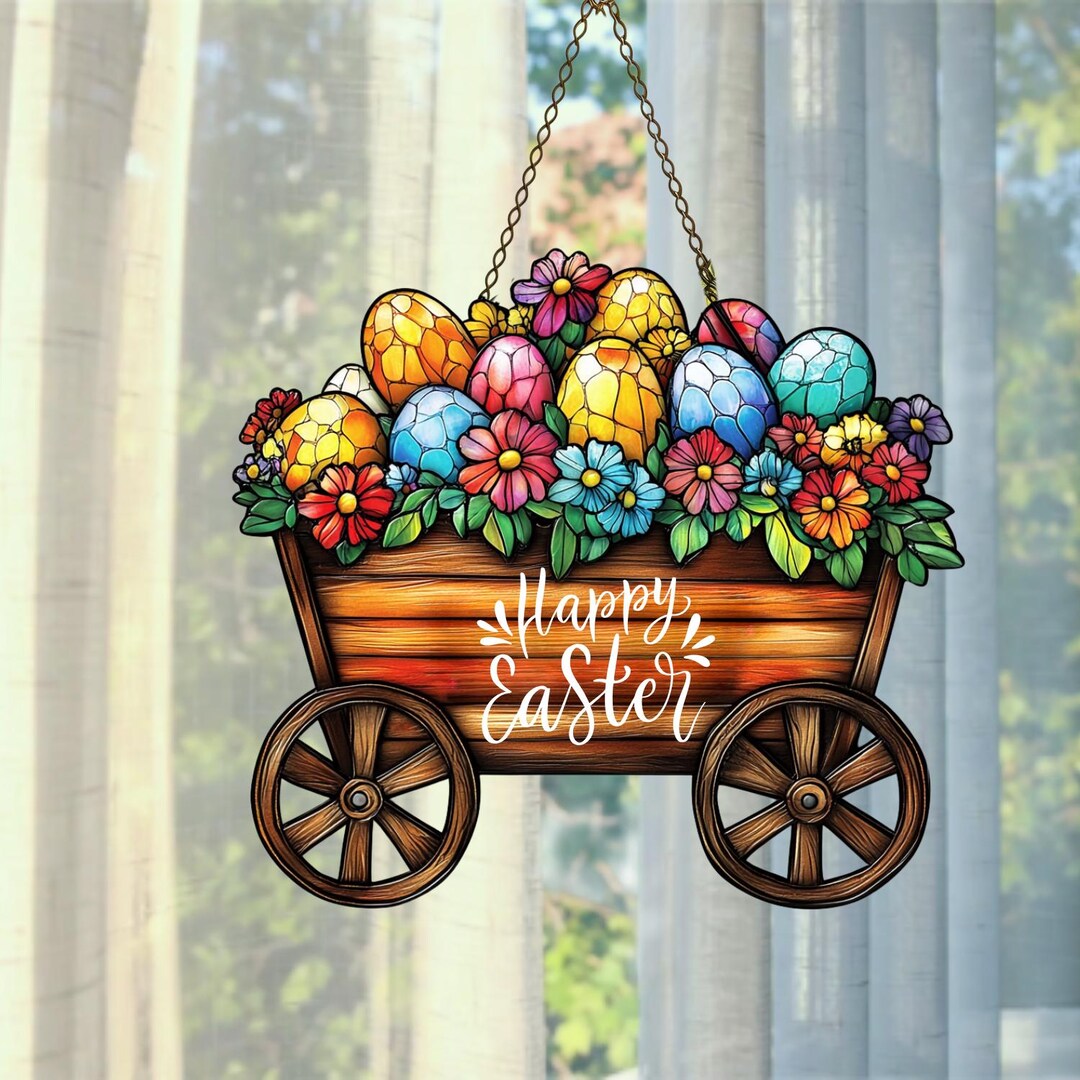 Easter Suncatcher, Easter Egg Window Decor, Spring Suncatcher, Colorful ...