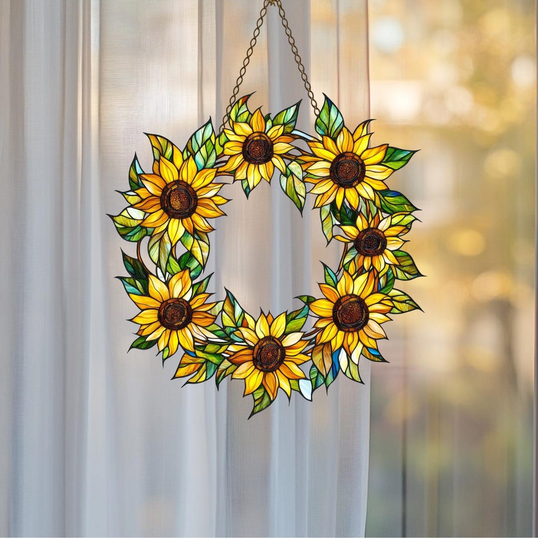 Sunflower ACRYLIC Suncatcher Window Hanging, Gift for Sunflower Lover ...
