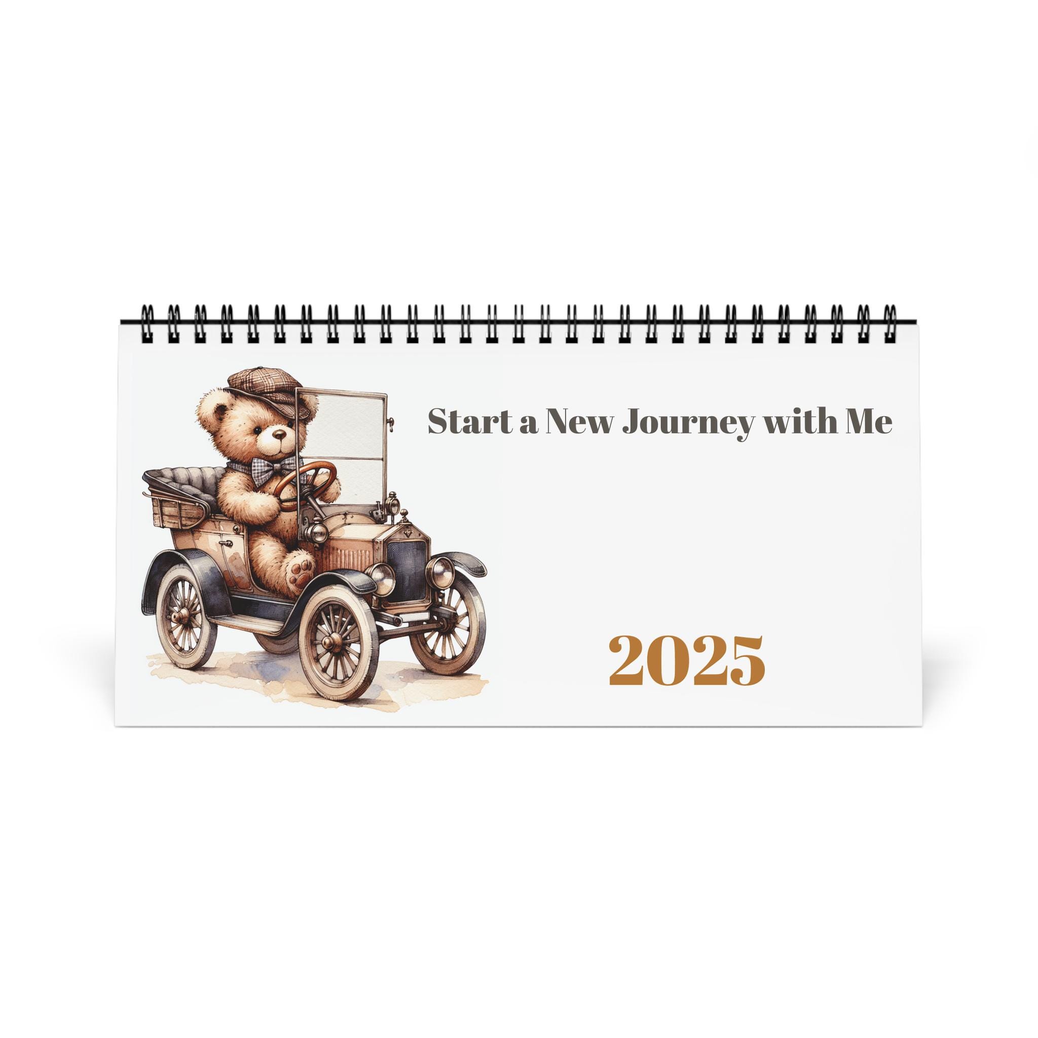 Desk Calendar, Vintage Teddy Bear Adventures, Planner, Cute Calendar ...