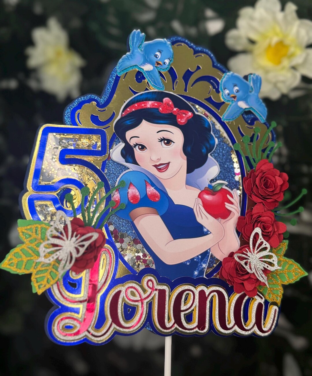Snow White Cake Topper 3D, Personalized Cake Topper, Name and Age ...