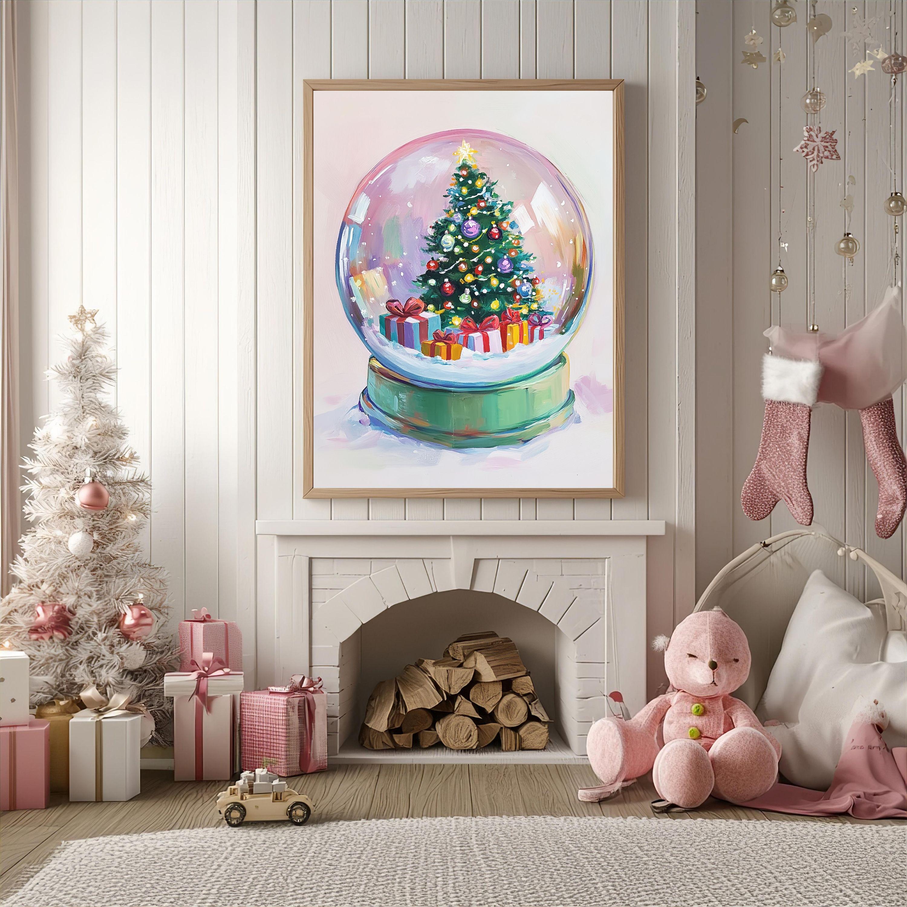 Christmas Snow Globe Art Print: Festive Holiday Decor (digital Download ...