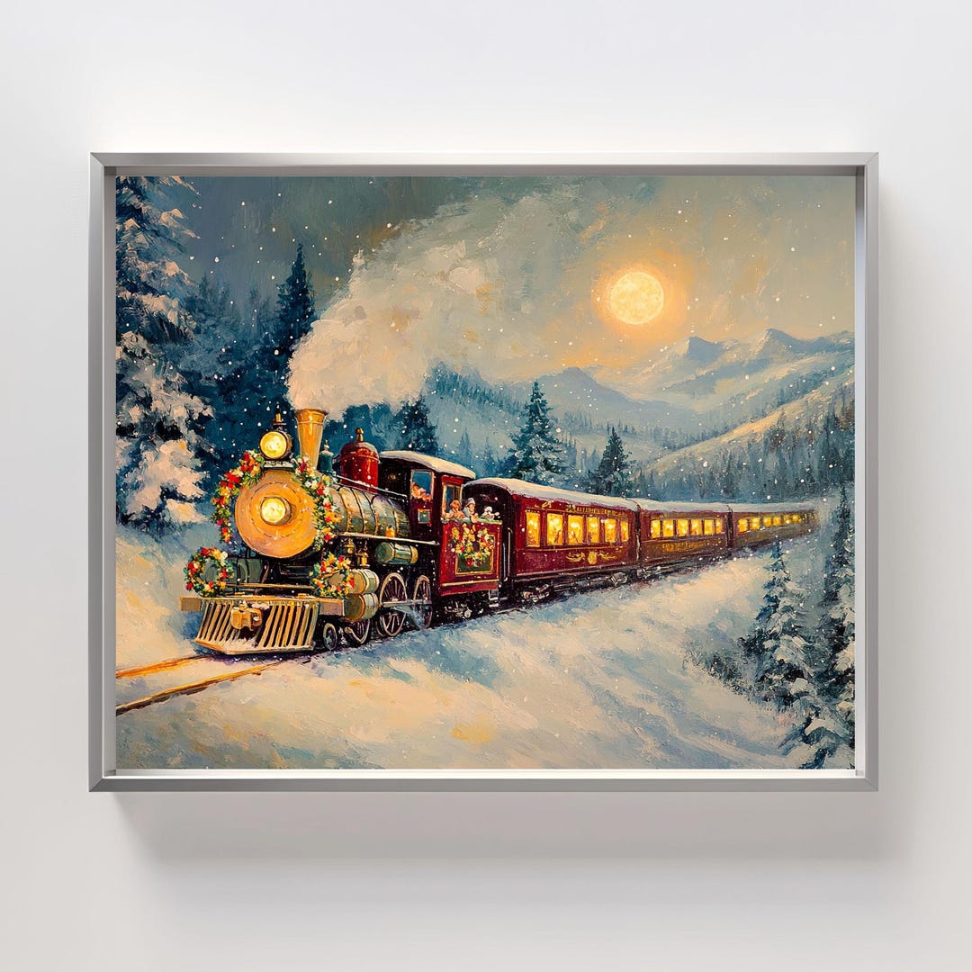 Christmas Polar Express Train Wall Art | Festive Winter Wonderland ...