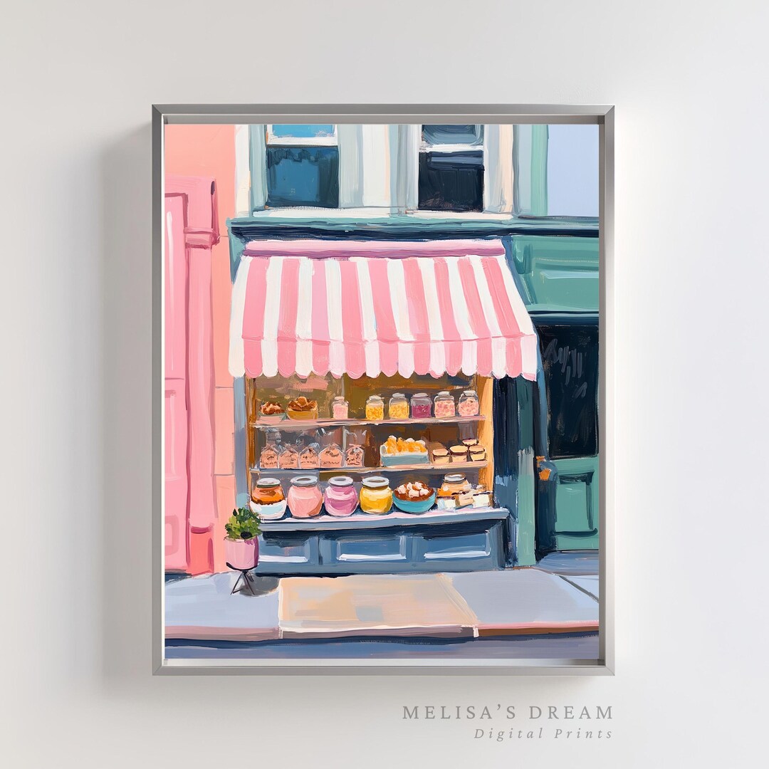 Candy Shop Printable Wall Art – Whimsical Pink Storefront With Jars ...