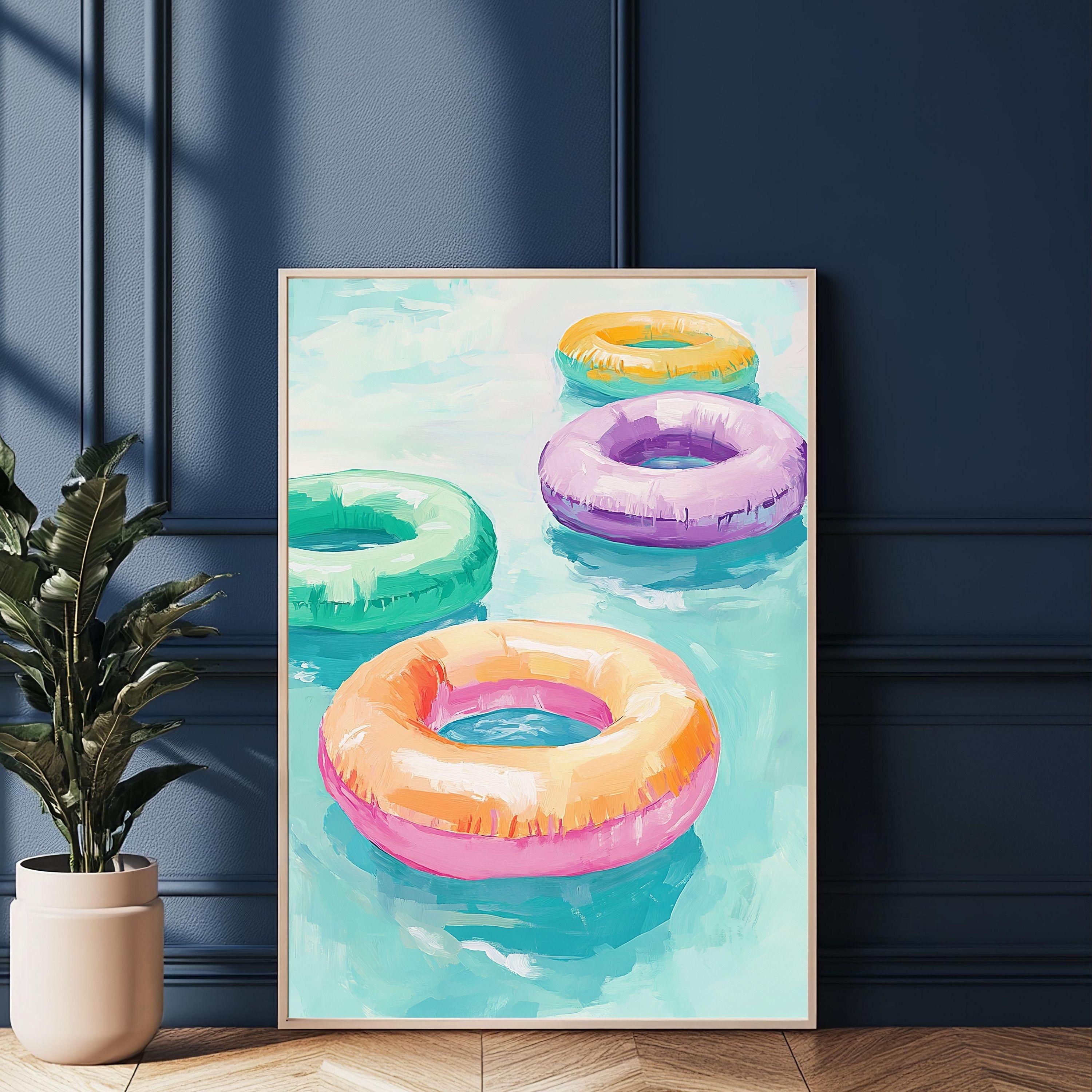 Pastel Pool Float Print: Summer Coastal Wall Art (digital Download) - Etsy
