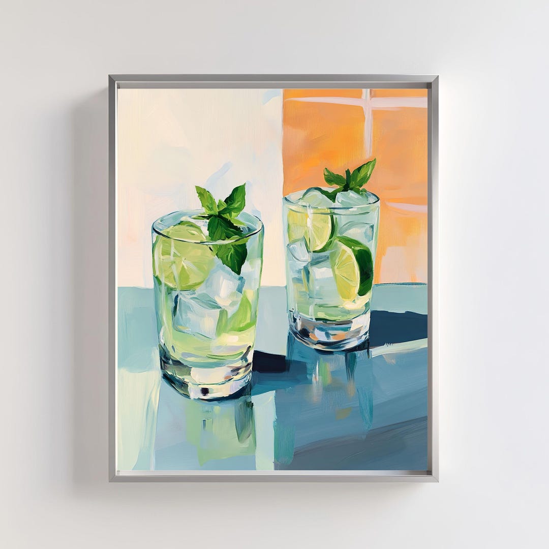 Mojito Art Print | Lime and Mint Cocktail Wall Art | Refreshing Summer ...
