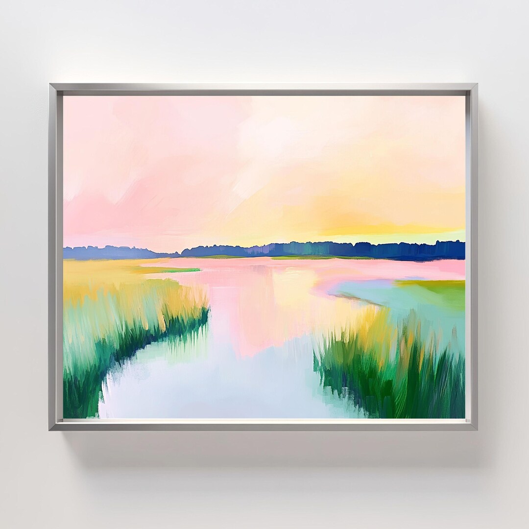 Marsh Landscape Digital Download | Marsh Sunset Printable | Abstract ...