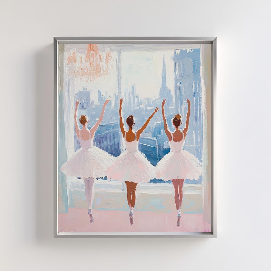 Ballet Dancers Digital Art | Elegant Ballerinas in Pastel Tones ...
