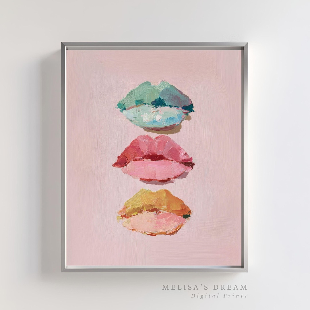 Abstract Lip Art Print: Brushstroke Pop Art (digital Download) - Etsy