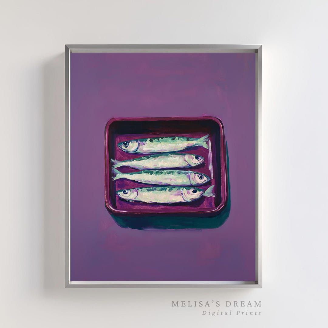 Tinned Sardines Art Print | Trendy Sardine Printable | Sardine Fish ...