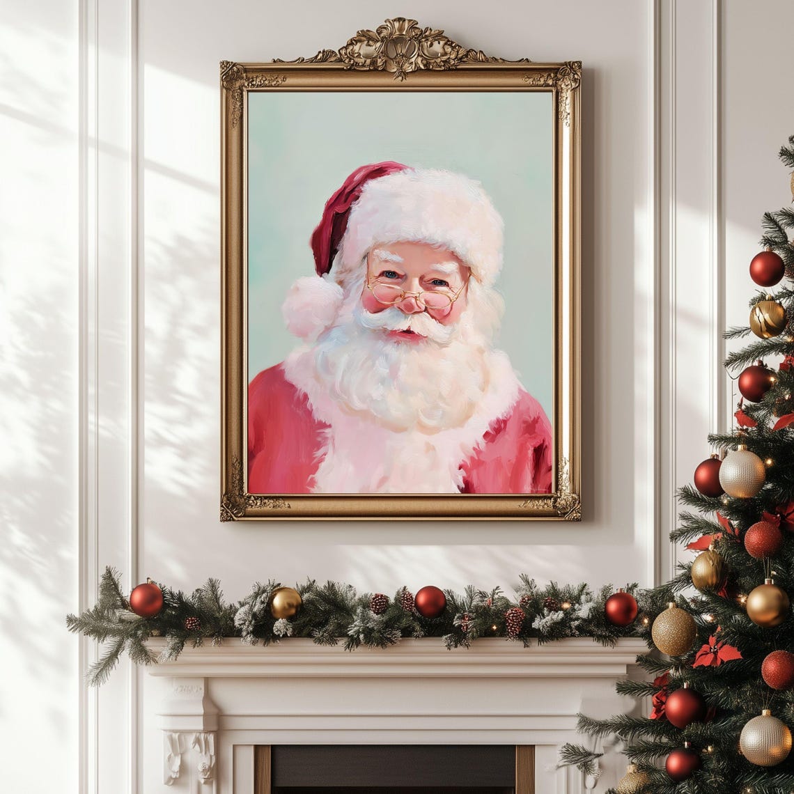 Vintage Santa Claus Portrait | Christmas Wall Art (digital Download) - Etsy