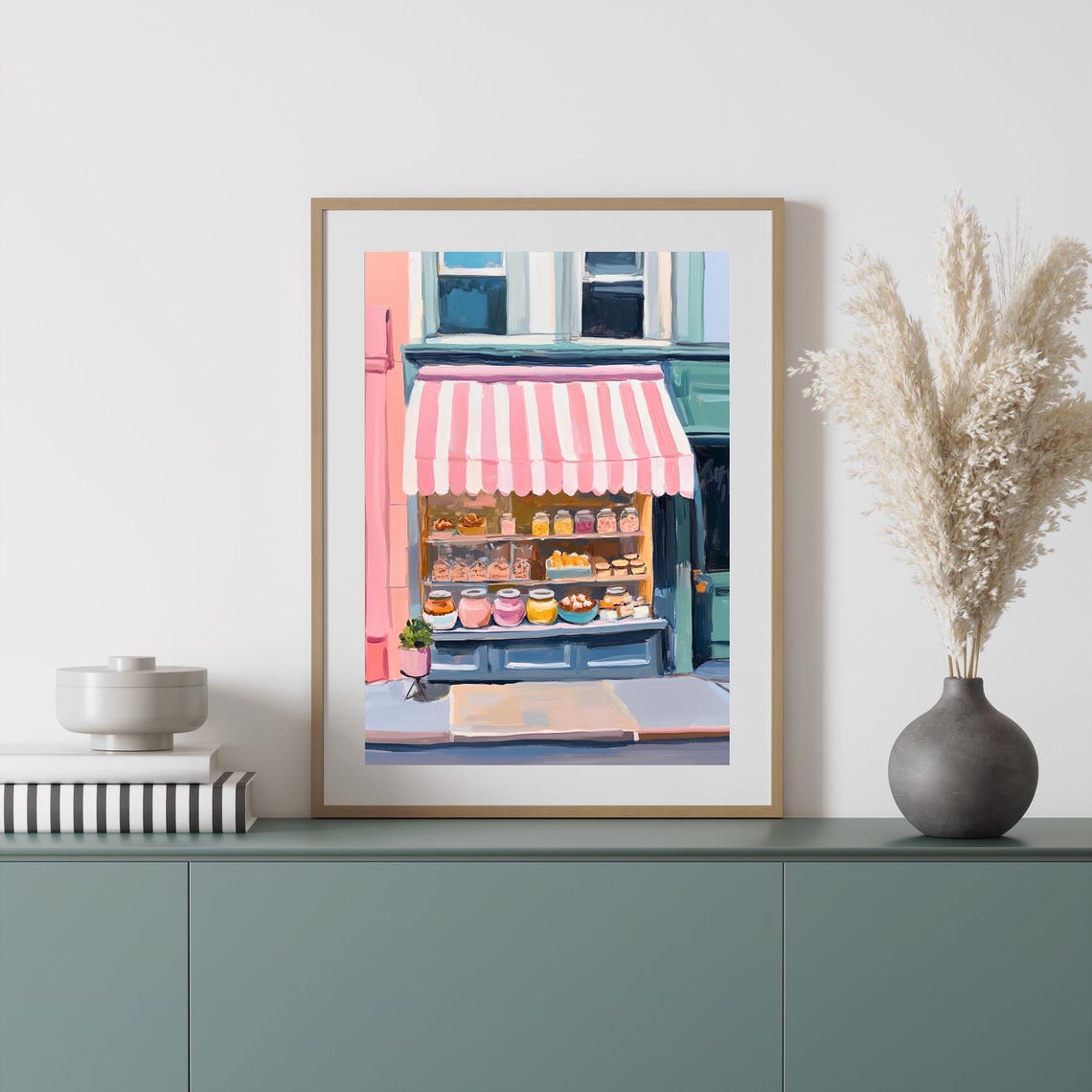 Candy Shop Print: Whimsical Pink Storefront, Pastel Sweet Shop (digital ...