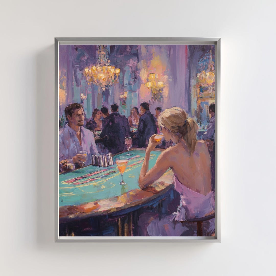 Classy Casino Art Print | Elegant Nightlife Scene | Glamorous Cocktail ...