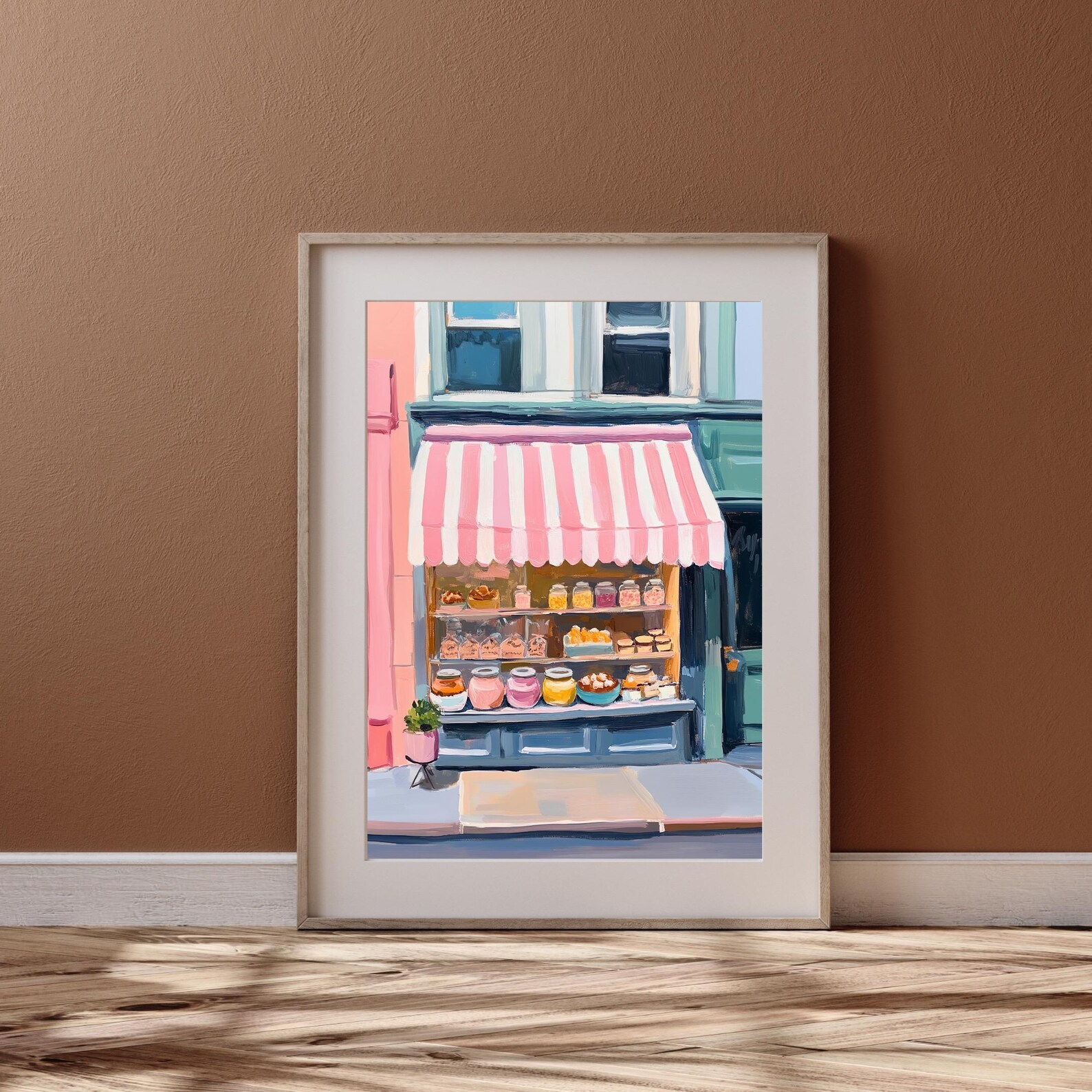 Candy Shop Print: Whimsical Pink Storefront, Pastel Sweet Shop (digital ...