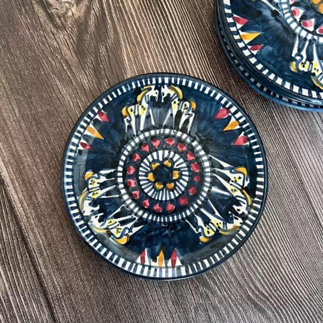 Italy Vintage Porcelain Plates With Horse Hand-painting, Ceramic Plate ...
