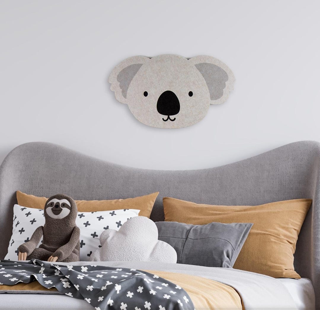 Animal Kids Wall Decor Coostix Acoustic Panel Art - Baz the Koala - Etsy