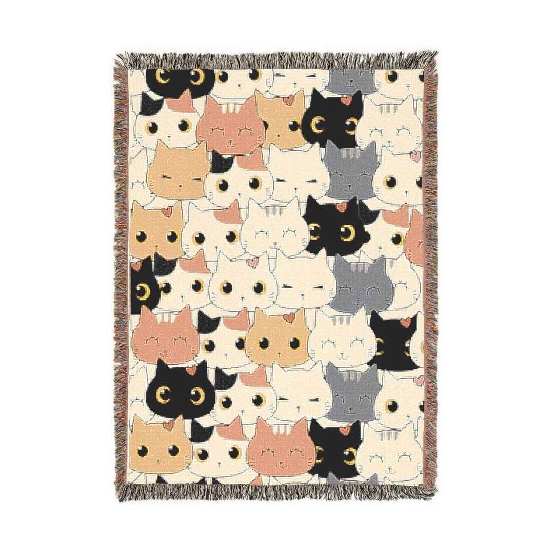 Cat Lover Woven Blanket, Cute Cats Fleece Throw, Cozy Kitty Blanket ...