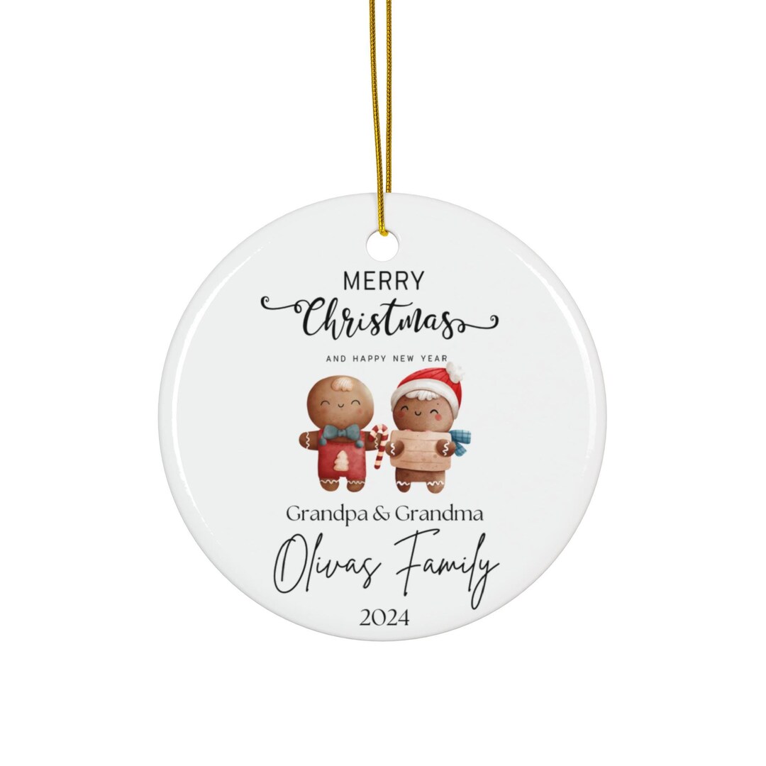 Grandpa and Grandma Gingerbread Couple, Customized Gingerbread Ornament ...