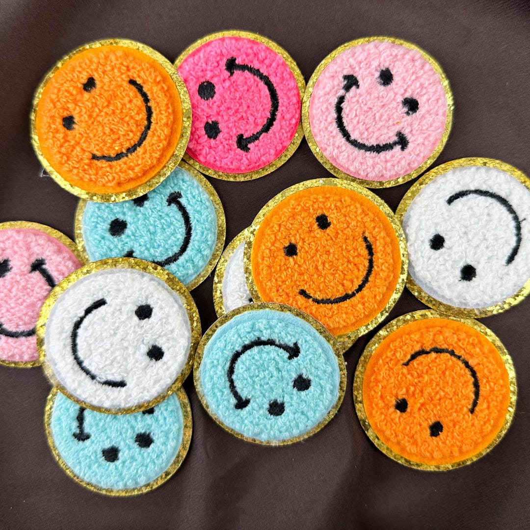 Chenille Smiley Face Patch,smiley Face Iron-on Patch,color Smiley Face Patch,iron-on Patch ...