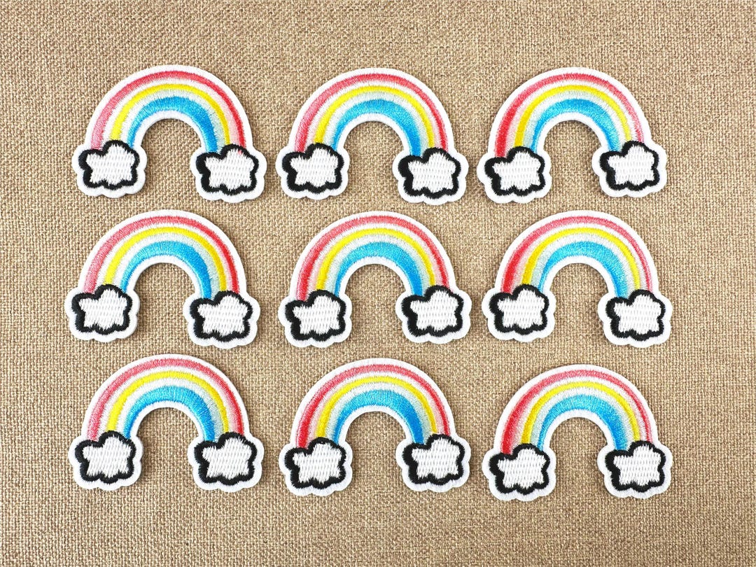 2.48inch Chenille Patch, Rainbow Iron-on Chenille Patch, Colorful Bow ...