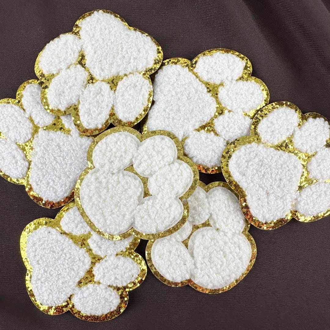 Paw Print Chenille Patch,pet Paw Print Patch,self-adhesive Iron-on ...