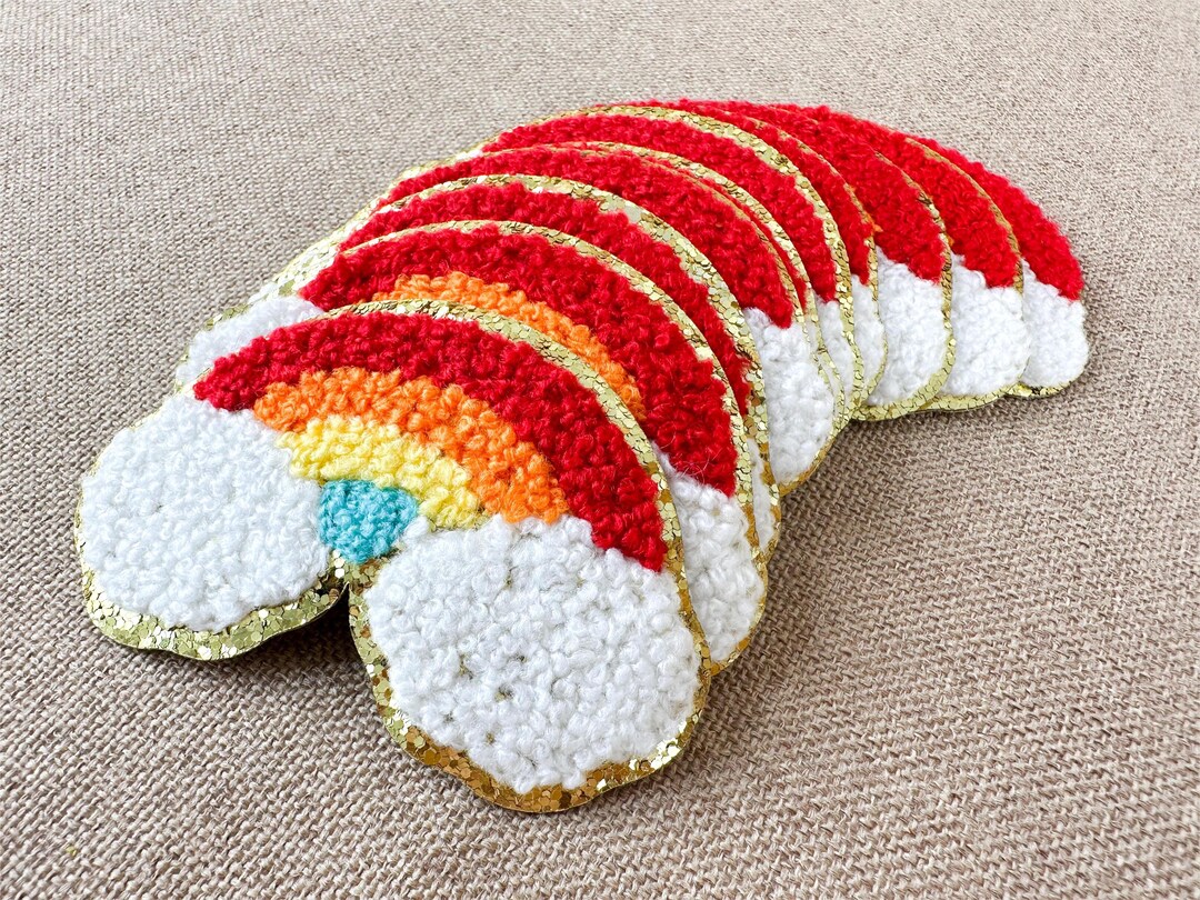 Chenille Patches, Sticker Rainbow, Embroidered Colorful Rainbow Patch ...