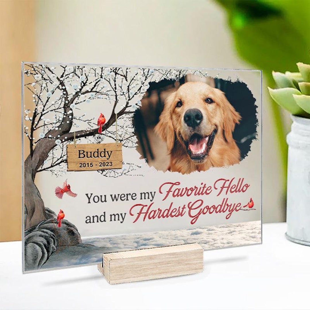 Custom Photo My Hardest Goodbye Plaque, Pet Memorial Gift, Pet Memorial ...