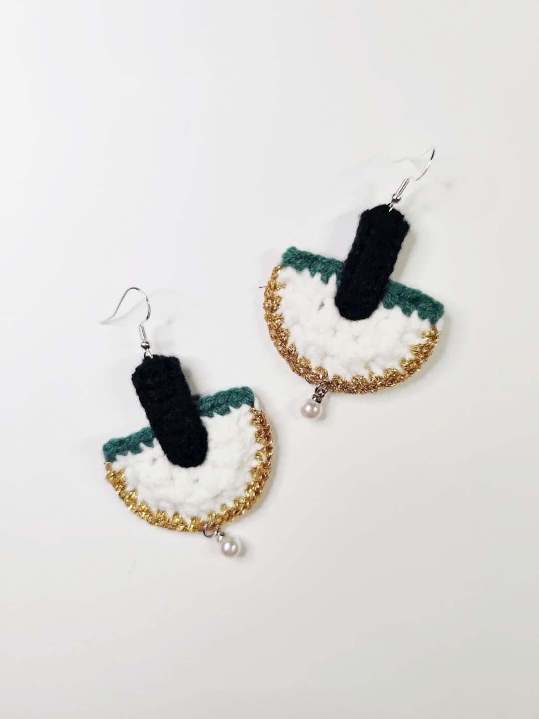 Pearl Crochet Earrings Crochet Pendants Earrings Handmade Crochet ...