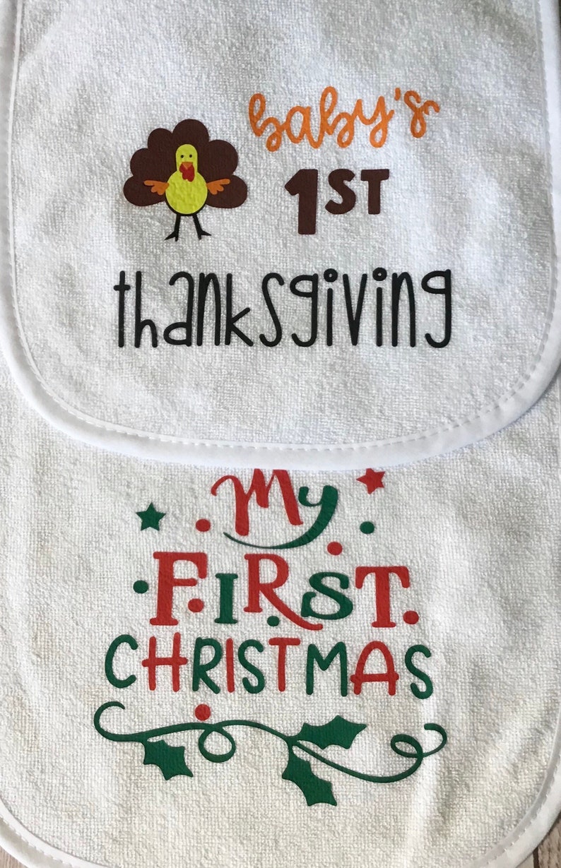 Baby's First Holiday Bib Set of 11, Multicultural Baby Bibs, First Year ...