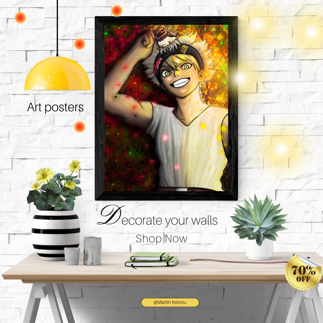 Asta Art Print | Anime-inspired Wall Art | Black Clover Anime Poster ...