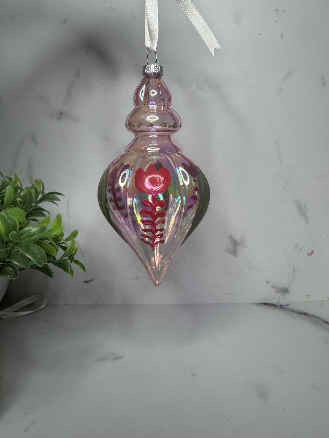 Hand-painted Shaffe Inspired Christmas Ornament: Iridescent ...