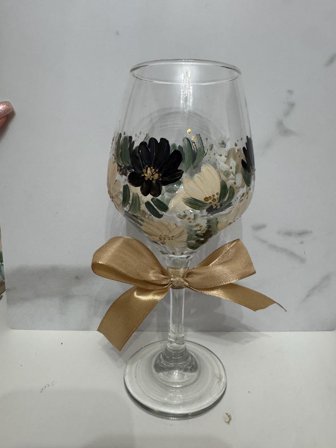 Custom Hand-painted Wine Glasses | Elegant Floral Glassware - Etsy