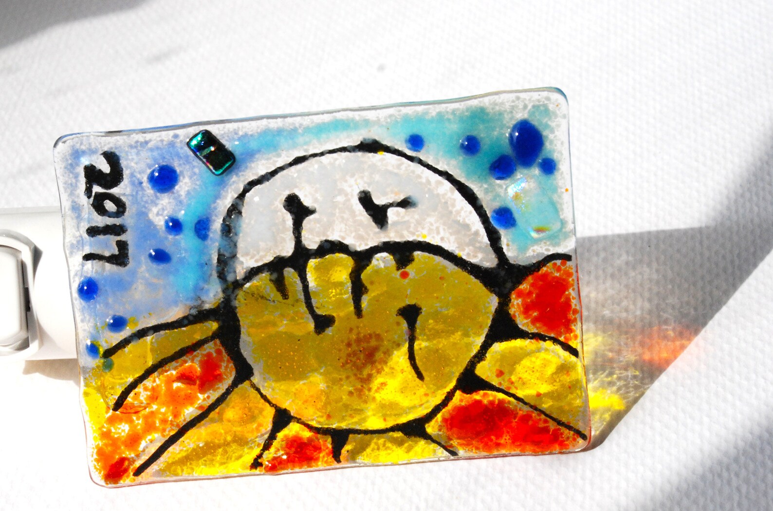 Eclipse Night Light Glass Moon and Sun Fused Glass Night | Etsy