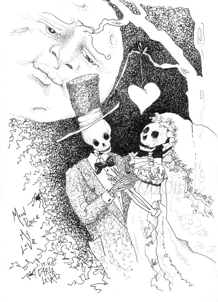Skeleton Bride And Groom Drawing