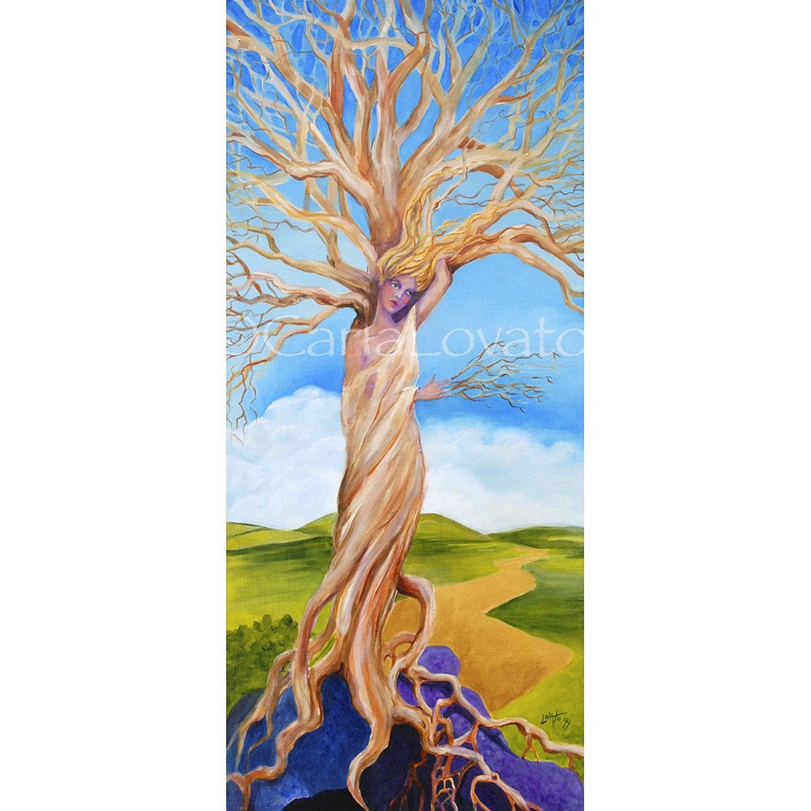 Goddess Art, Goddess of Trees, Original Painting, Tree Spirit, Celtic ...