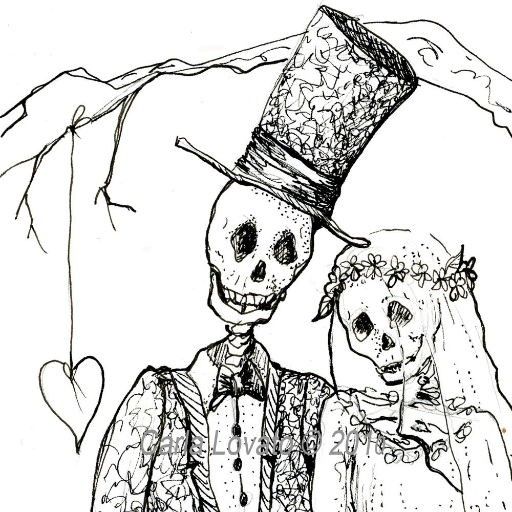 Skeleton Bride And Groom Clipart