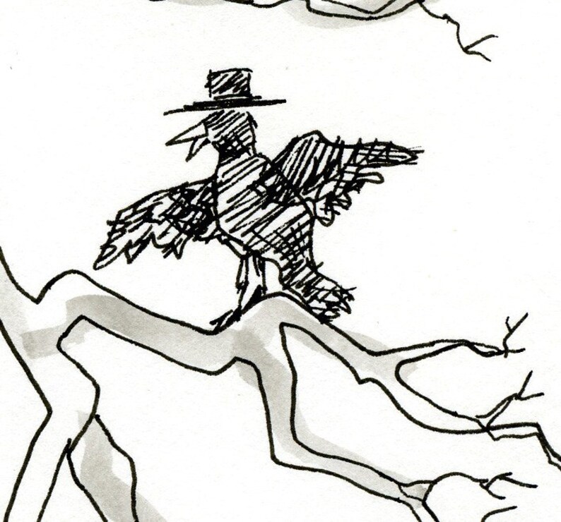 Pen and Ink Drawing Original Drawing Tree Spirit Fairy | Etsy