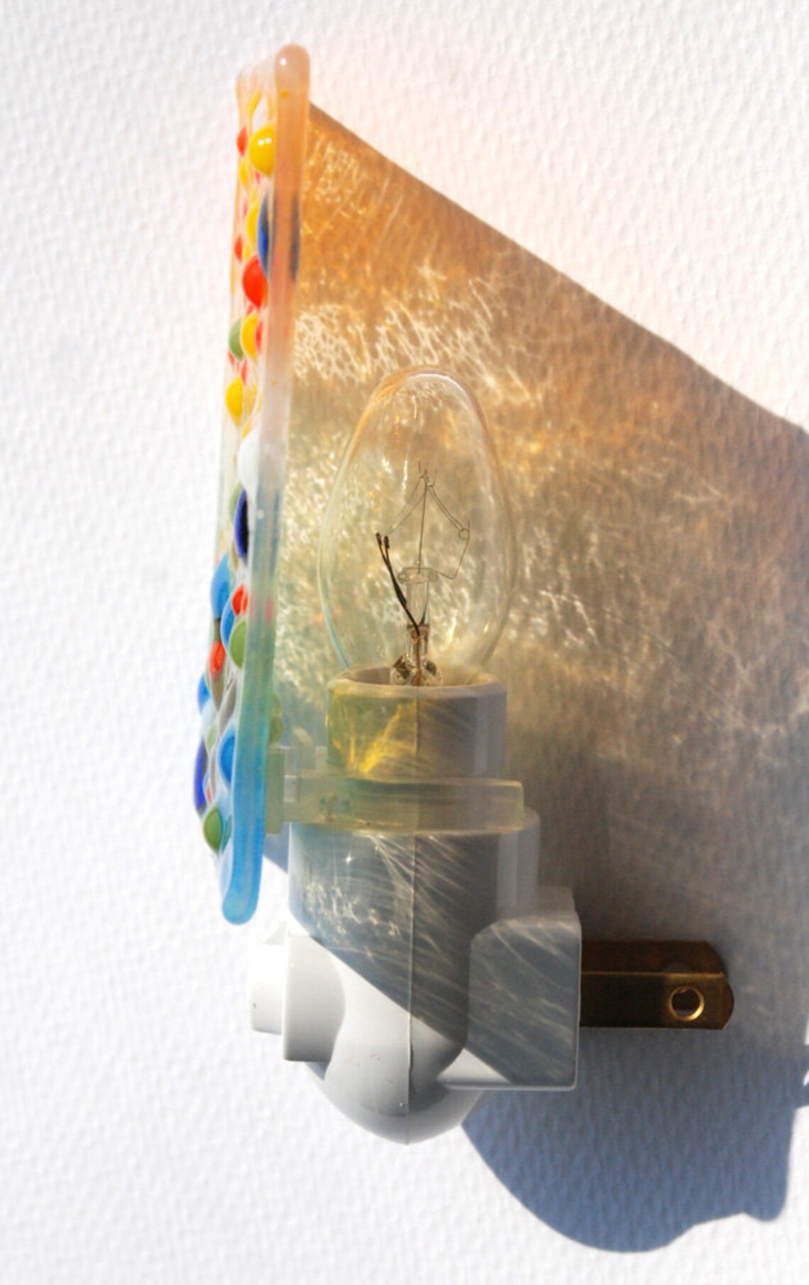 Fused Glass Night Light Wall Light Child light Orange | Etsy