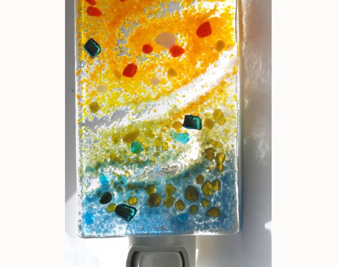 Monet Spring Night Light Fused Glass Art Glass OOAK - Etsy