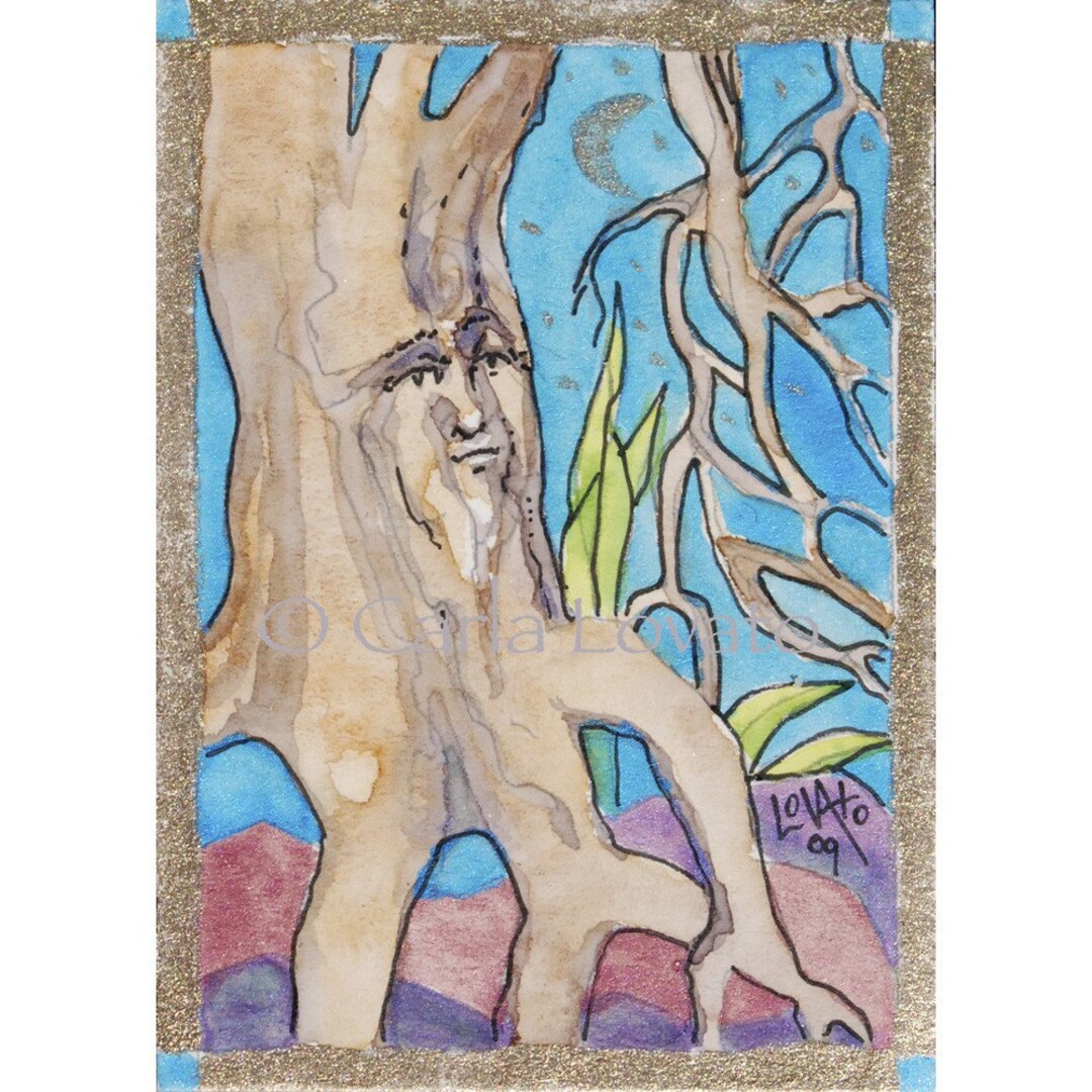 Tree Spirit, Watercolor Painting, Original, ACEO Original, Miniature ...