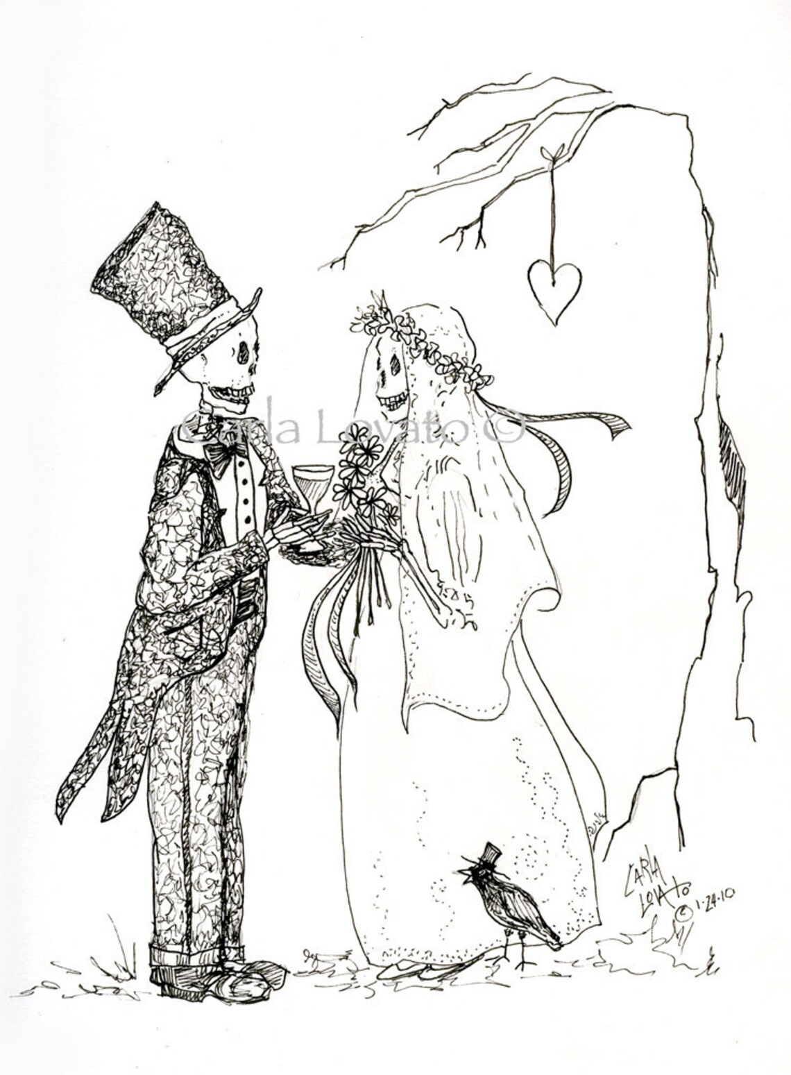 Skeleton Wedding Day of the Dead Gothic Bride Steampunk - Etsy