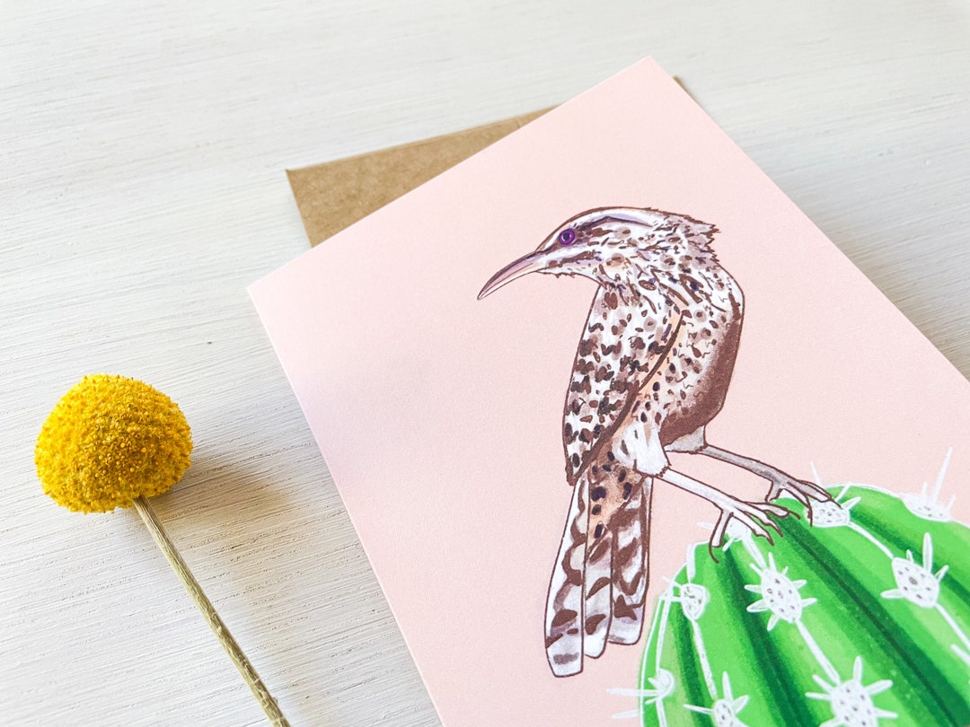 Cactus Wren Card - Etsy